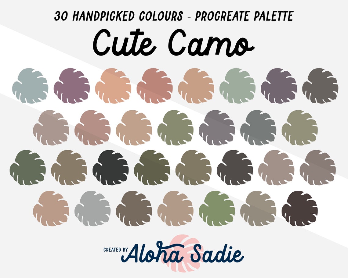 Procreate Colour Palette - Cute Camo - for iPad Art, Lettering ...