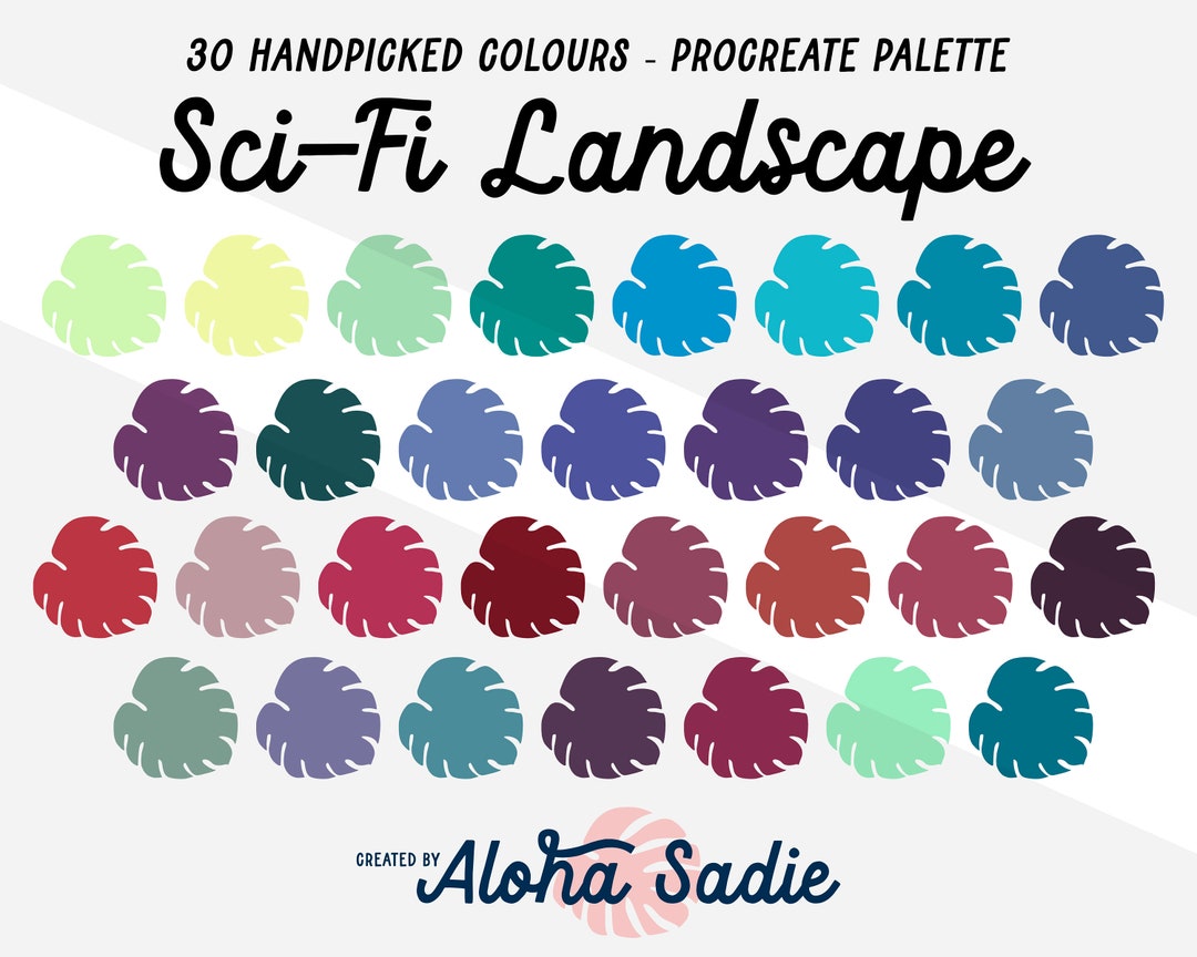 Procreate Colour Palette - Sci-fi Landscape - for iPad Art, Lettering ...
