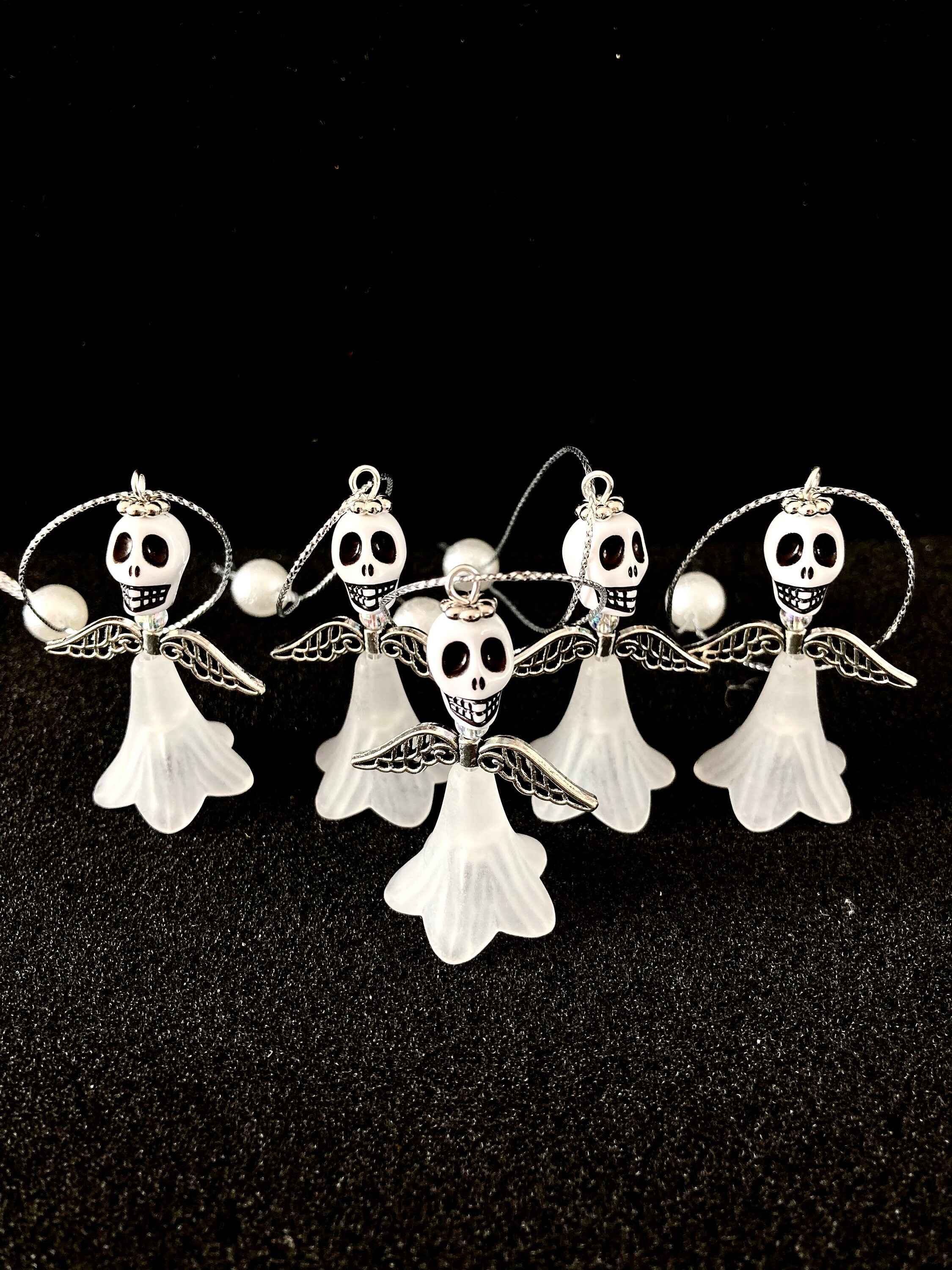 Skull Angels Fairies Set of 5 Tree Decorations for Halloween, Christmas ...