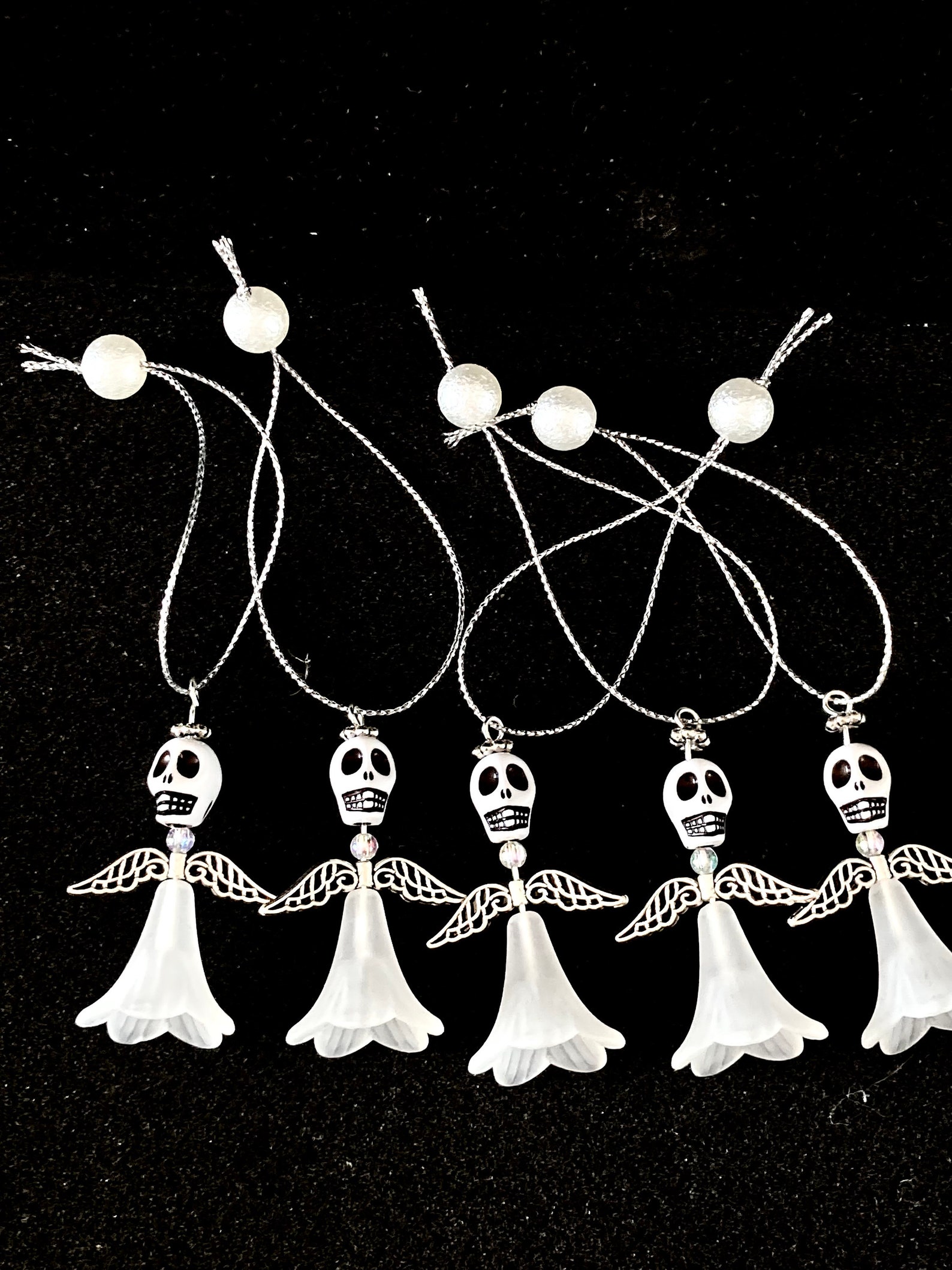 Skull Angels Fairies Set of 5 Tree Decorations for Halloween, Christmas ...