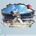 Cricket Wall Sticker, Cricket Field Wall Decal, Cricket Player, Peel ...