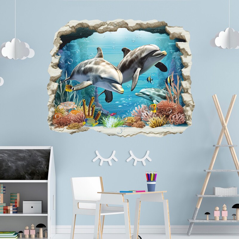 Dolphin Wall Decals - Etsy