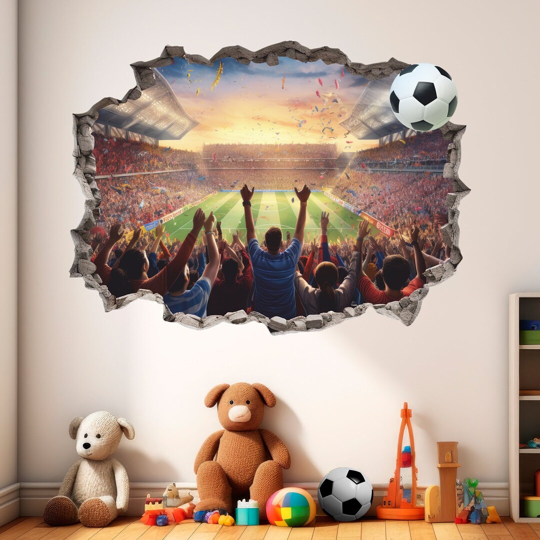 Football Wall Sticker, Football Field Wall Decal, Football Players ...