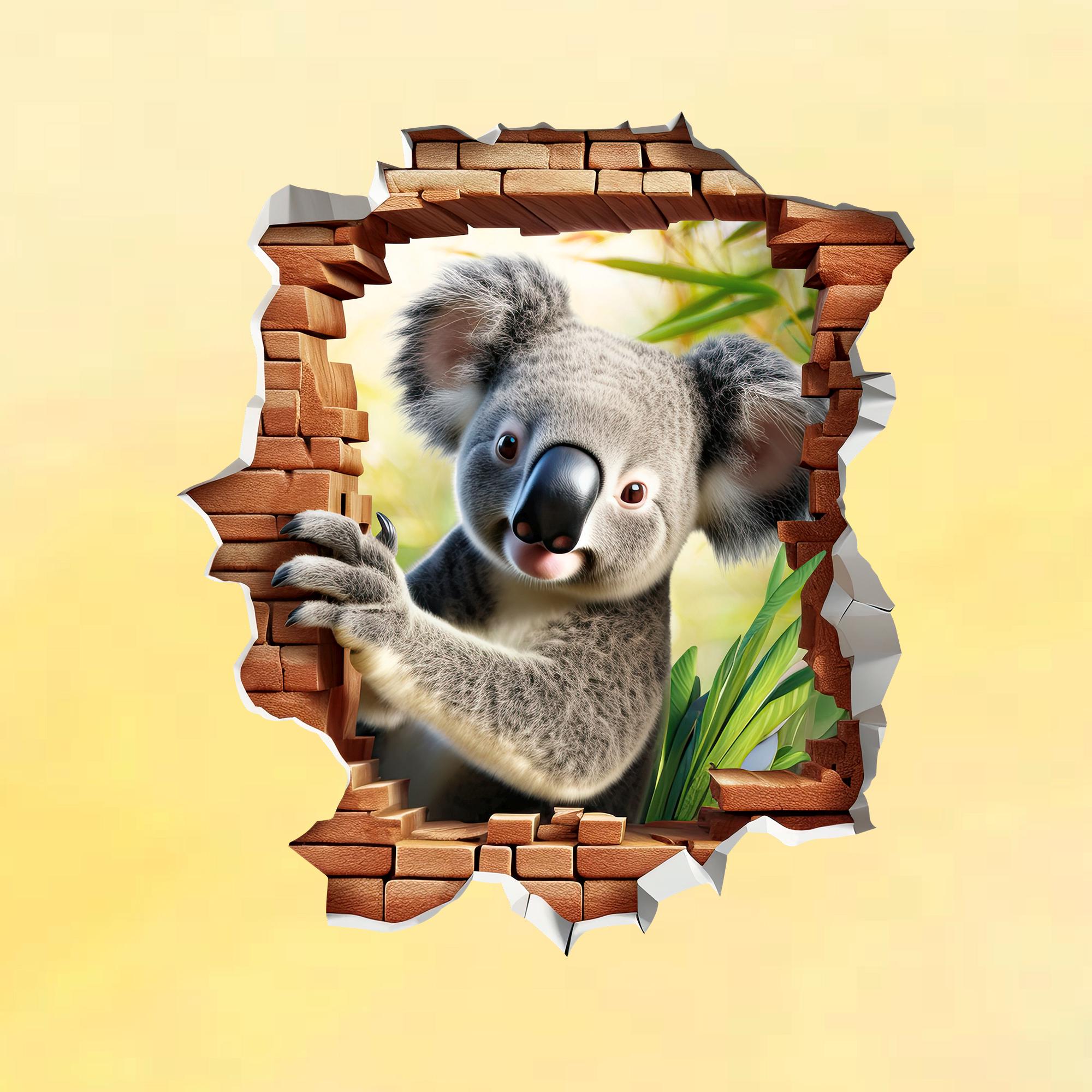 Koala Wall Sticker, Pet Wall Decal, Peel and Stick, Wall Tattoo ...
