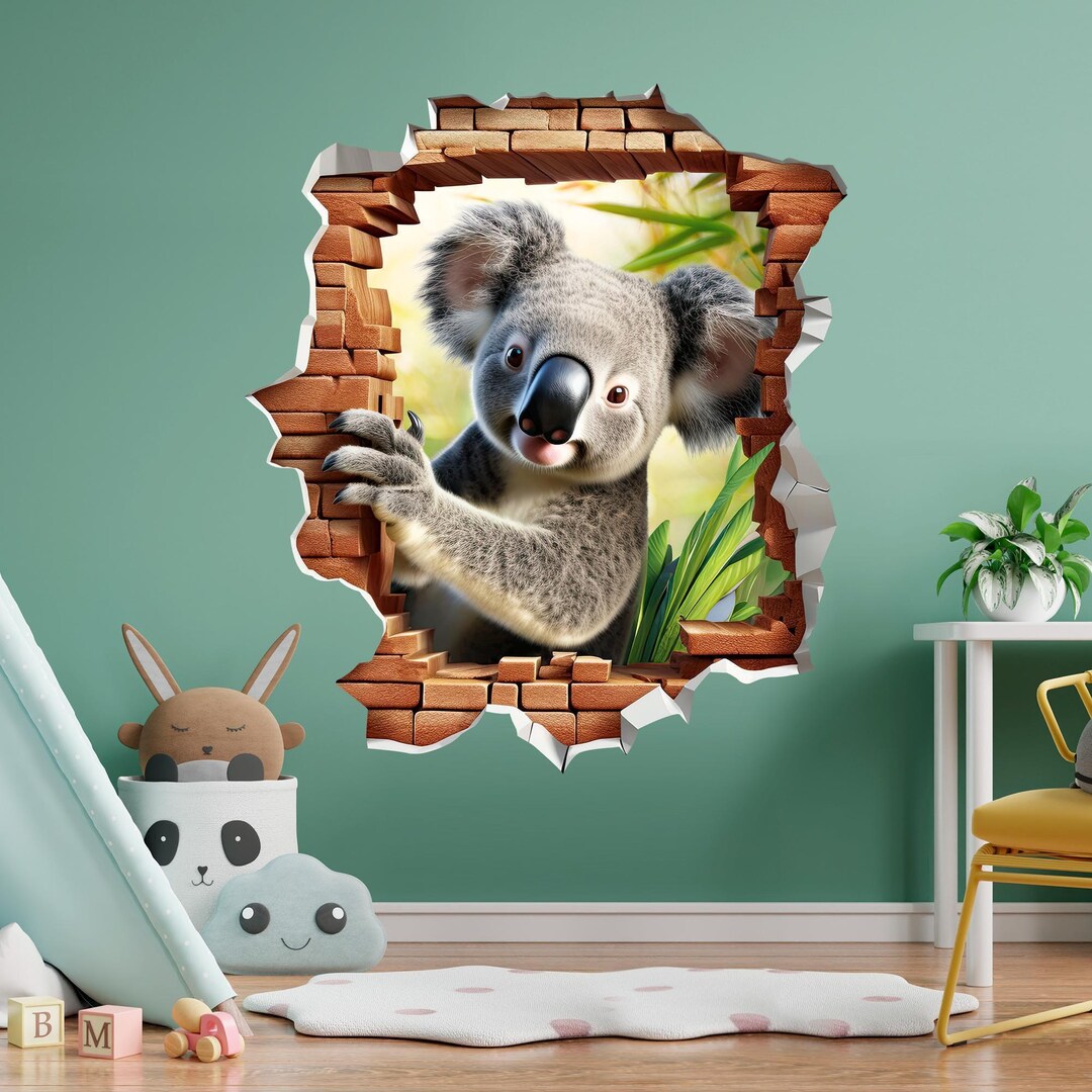 Koala Wall Sticker, Pet Wall Decal, Peel and Stick, Wall Tattoo ...