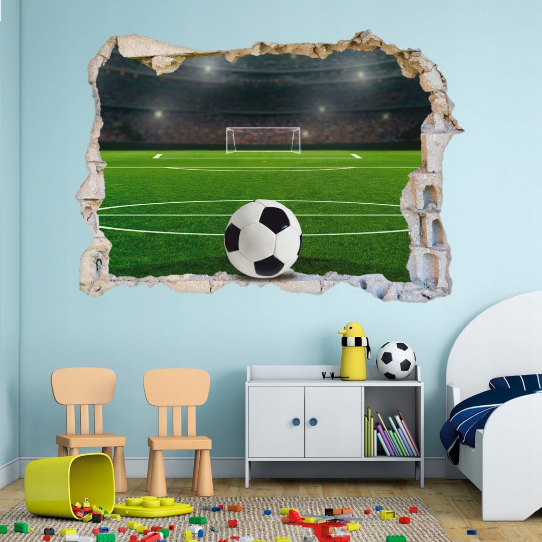 Football Wall Sticker, Football Field Wall Decal, Football Arena, Peel ...