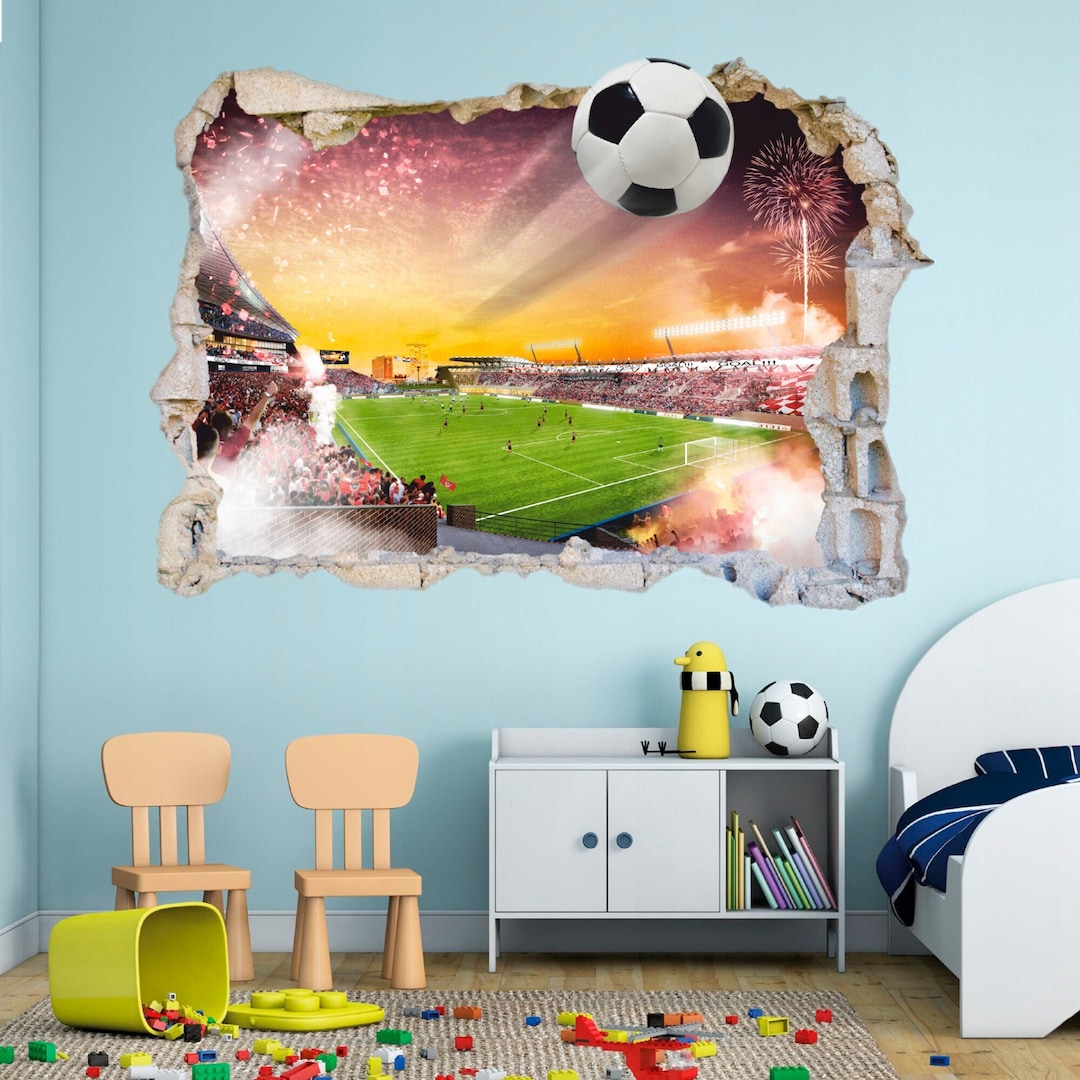 Football Wall Sticker, Football Field Wall Decal, Football Players ...