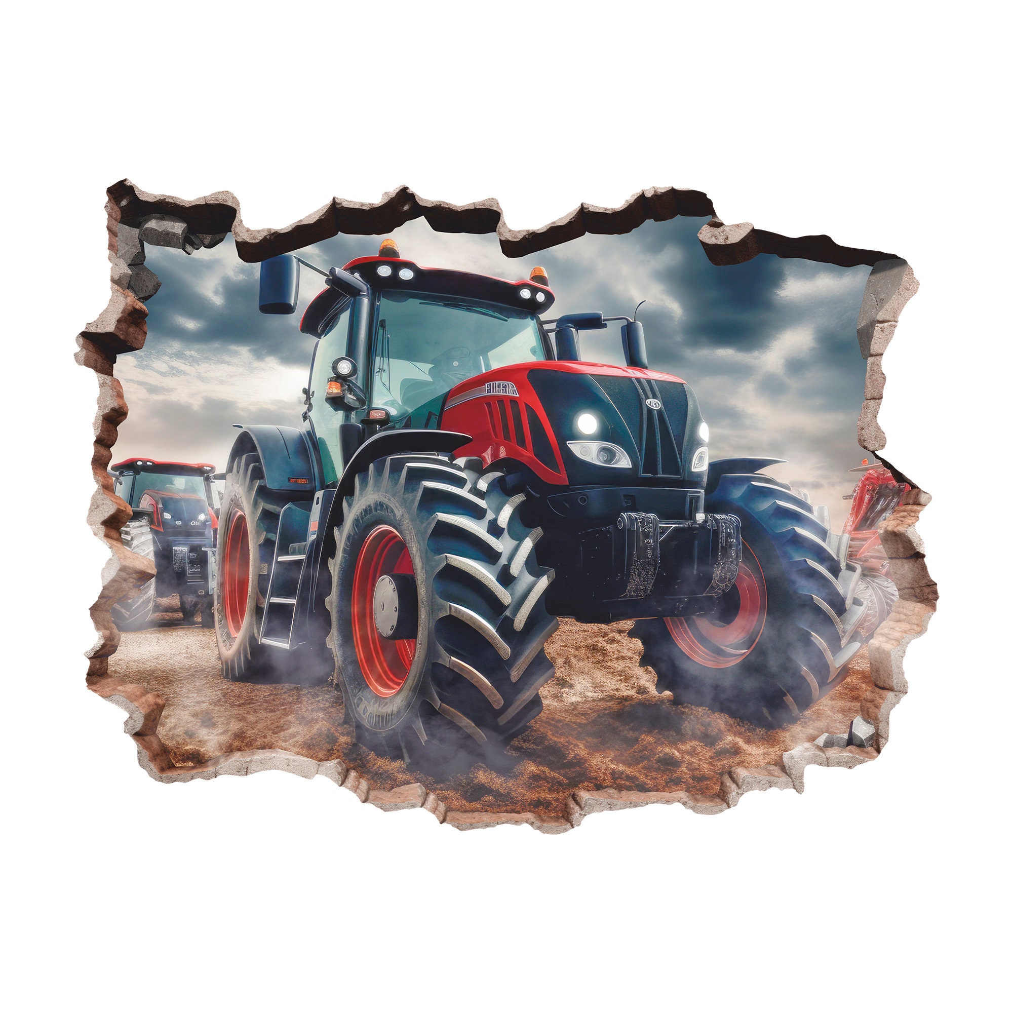 Tractor Wall Sticker, Agricultural Machinery Wall Decal, Transport ...
