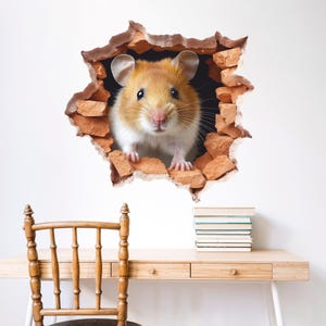 Hamster Wall Sticker, Pet Wall Decal, Peel and Stick, Wall Tattoo ...