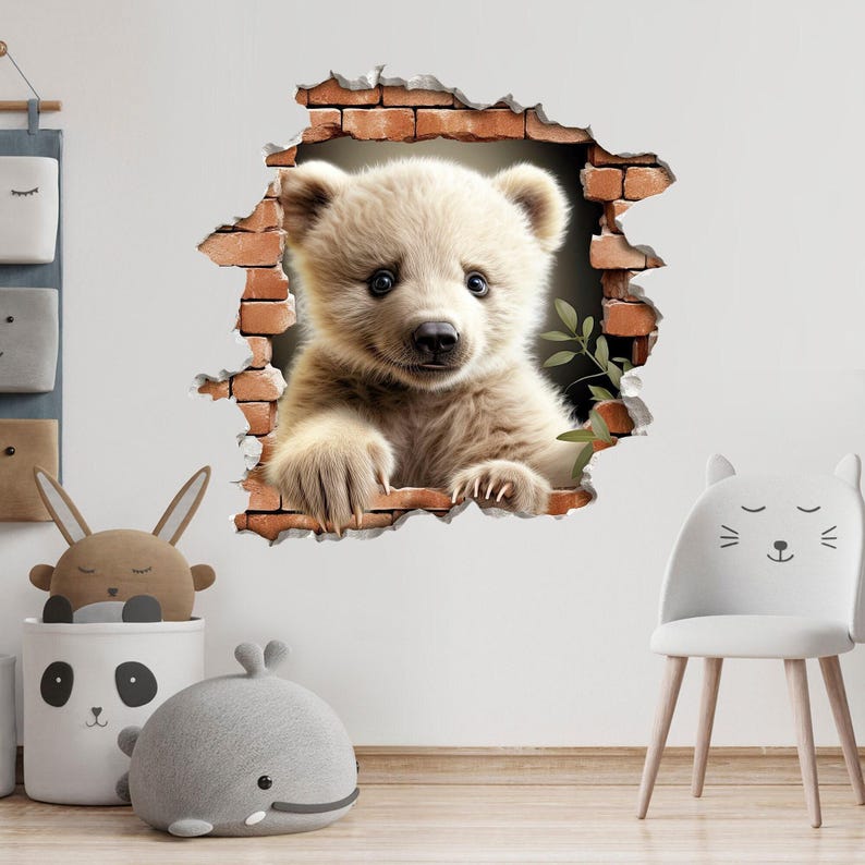 Adhesivo de pared de oso, calcomanía de osito, despegar y pegar ...