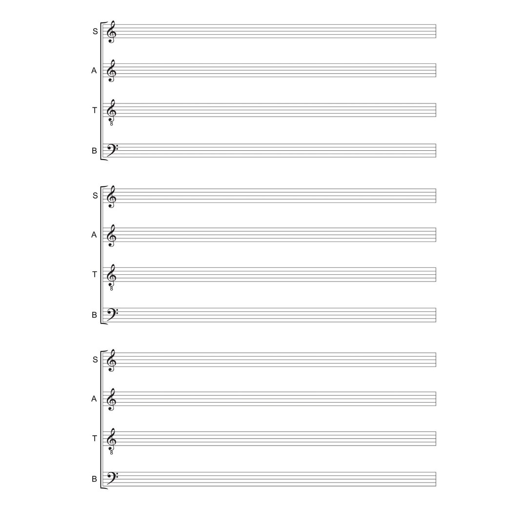 Printable Music Paper, Blank Sheet Music Paper - Easy to Use - 3 Files ...