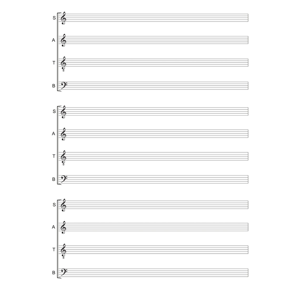 Printable Music Paper, Blank Sheet Music Paper - Easy to Use - 3 Files ...