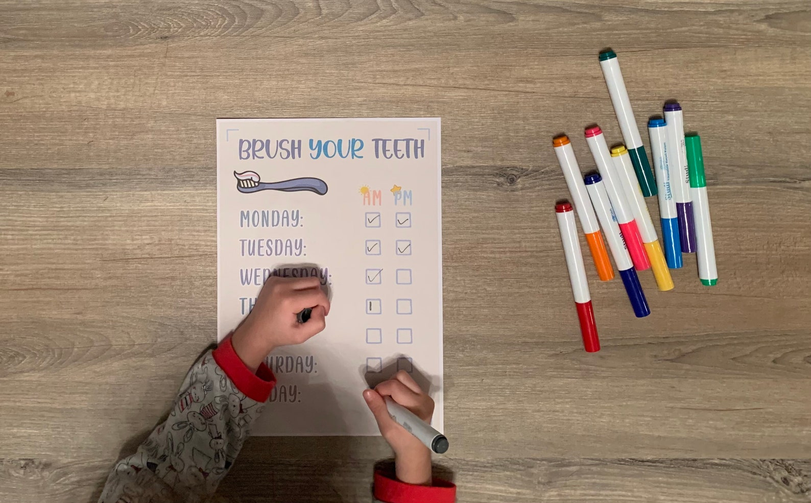 Montessori Printable Teeth Brushing Tracker Printable for - Etsy