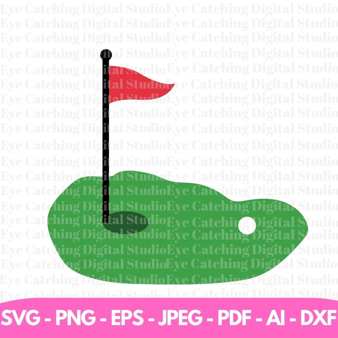 Golf Green SVG, Putting Green Cut File, Layered Golf SVG, Golf Ball ...