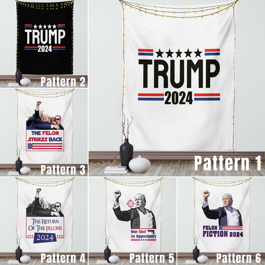 Trump 2024 Tapestry Wall Decor, Felon MAGA Flag Lightweight Wall ...