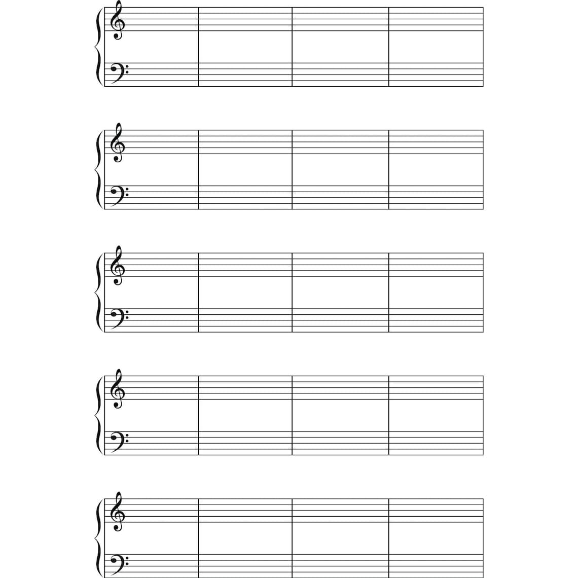 Printable Music Paper, Blank Sheet Music Paper Easy to Use 3 Files PDF ...