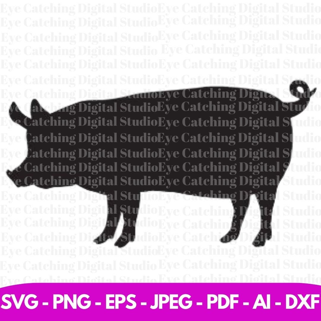 Pig SVG, Pig Bundle SVG, Pig Bundle PNG, Pig Silhouette, Farm Animals ...