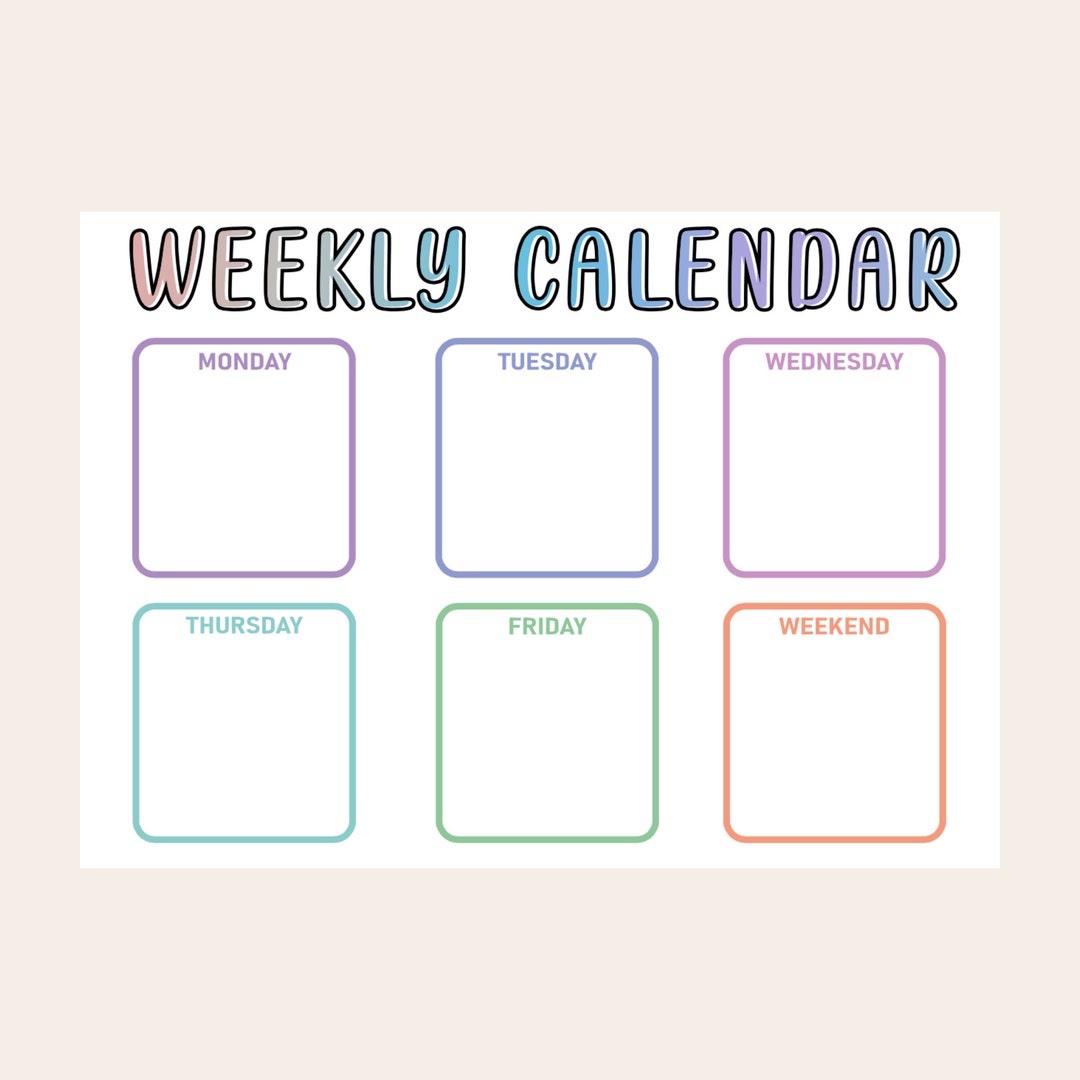 Montessori Printable Planner for Kids Weekly Calendar · Cute Colorful ...
