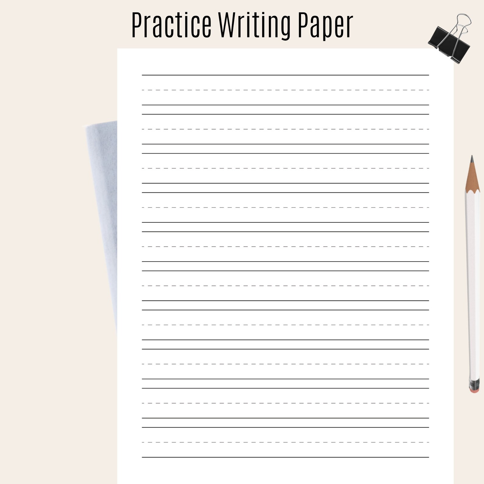 Practice Writing Paper 1, Instant Download, 3 Files US Letter Size ...