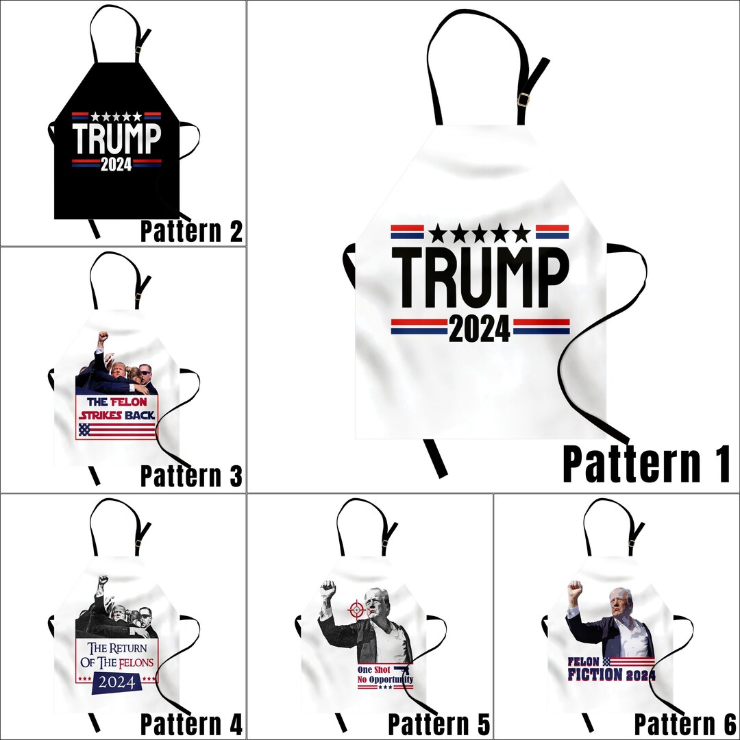 Trump 2024 Apron, Kitchen Apron With Adjustable Neck Patriotic Design ...