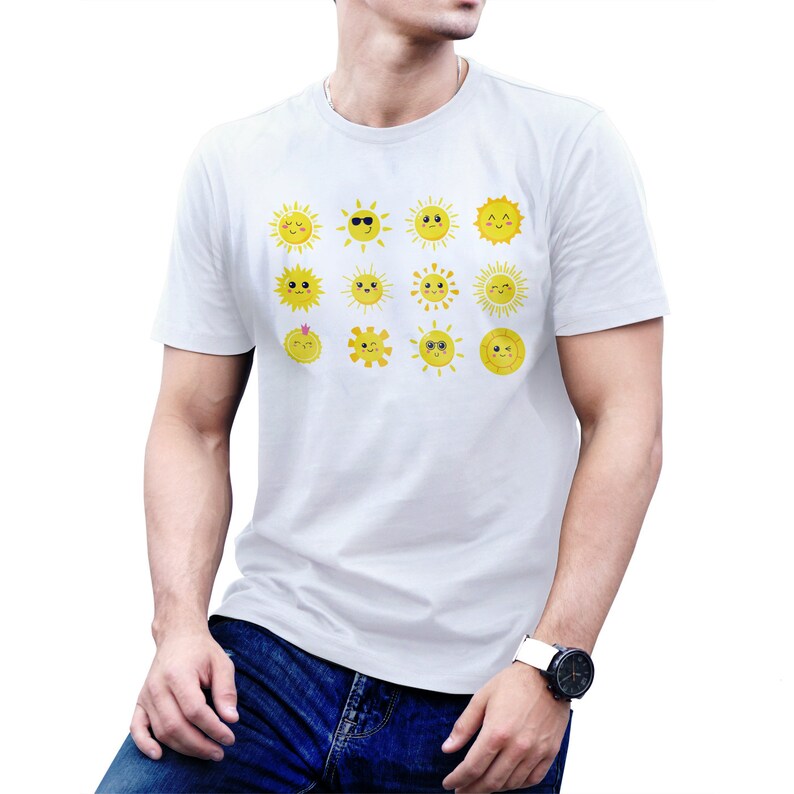 Super Cute Sun Svg, Happy Cute Sun Clipart Svg, Cute Sun Faces Clipart ...