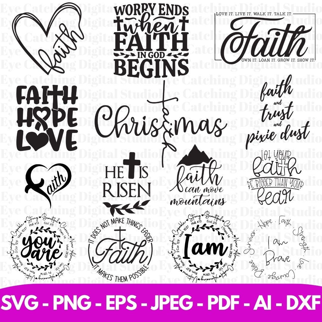 Faith SVG Bundle, Faith Png, Christian Svg Bundle, Faith Clip Art ...