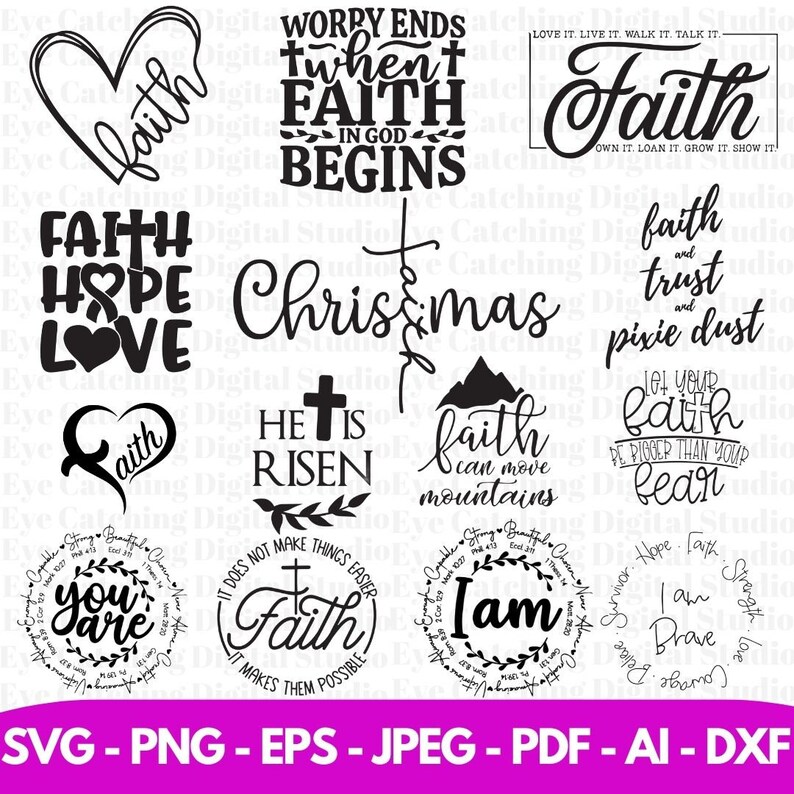 Faith SVG Bundle, Faith Png, Christian Svg Bundle, Faith Clip Art ...