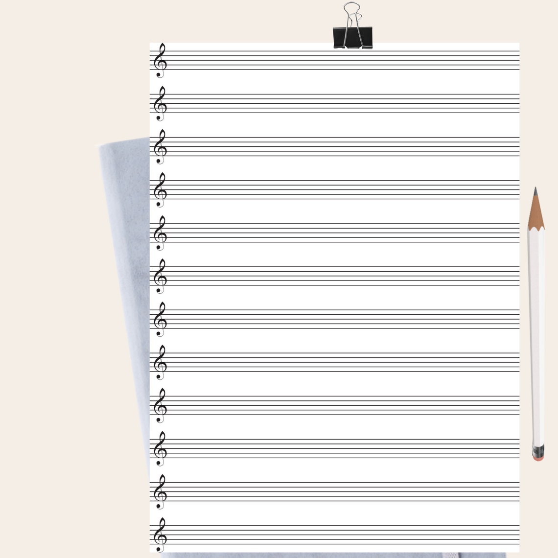 Printable Music Paper, Blank Sheet Music Paper Easy to Use 3 Files PDF ...