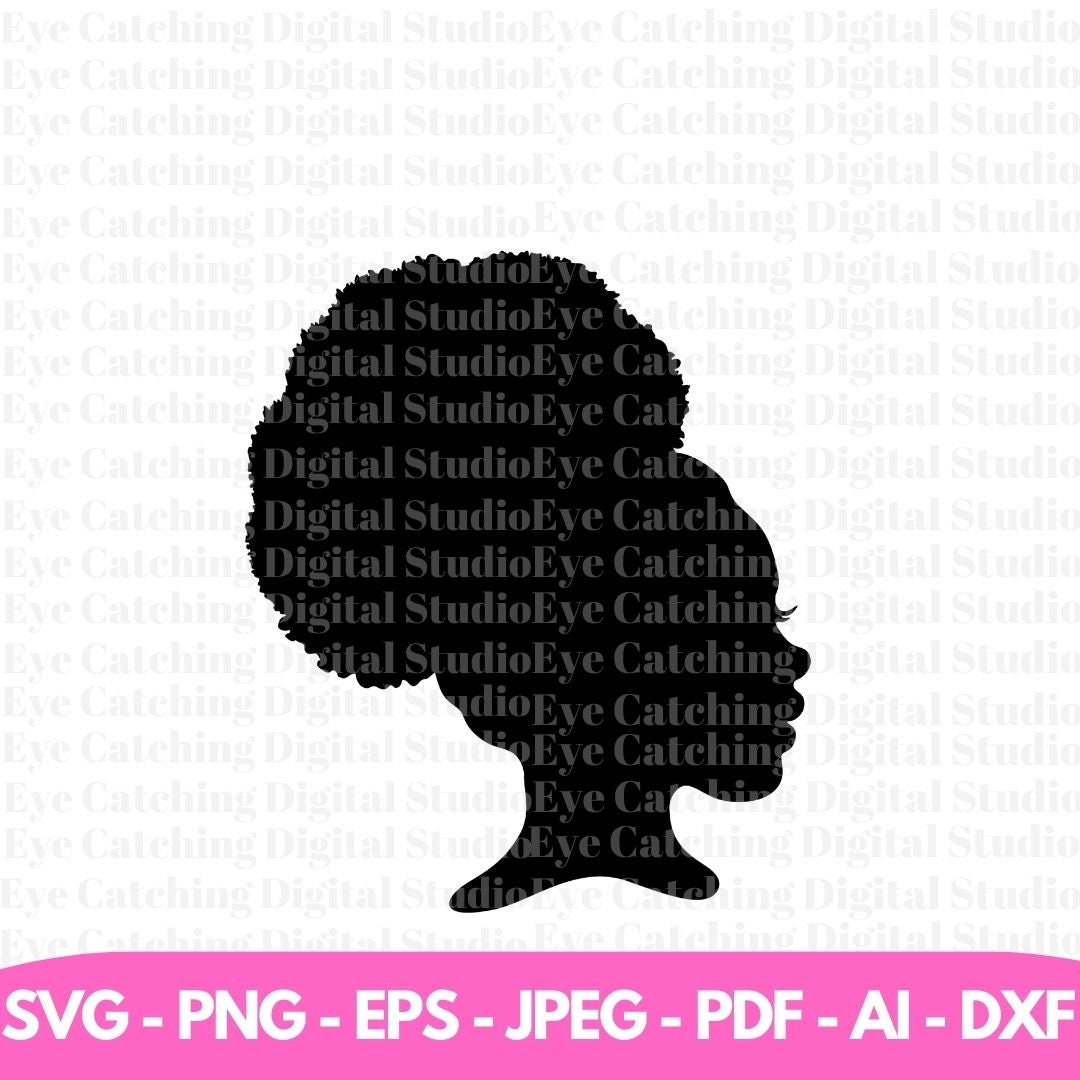 Afro Puff SVG, Black Woman Svg, Puff Hairstyle Svg, Afro Hair Svg ...