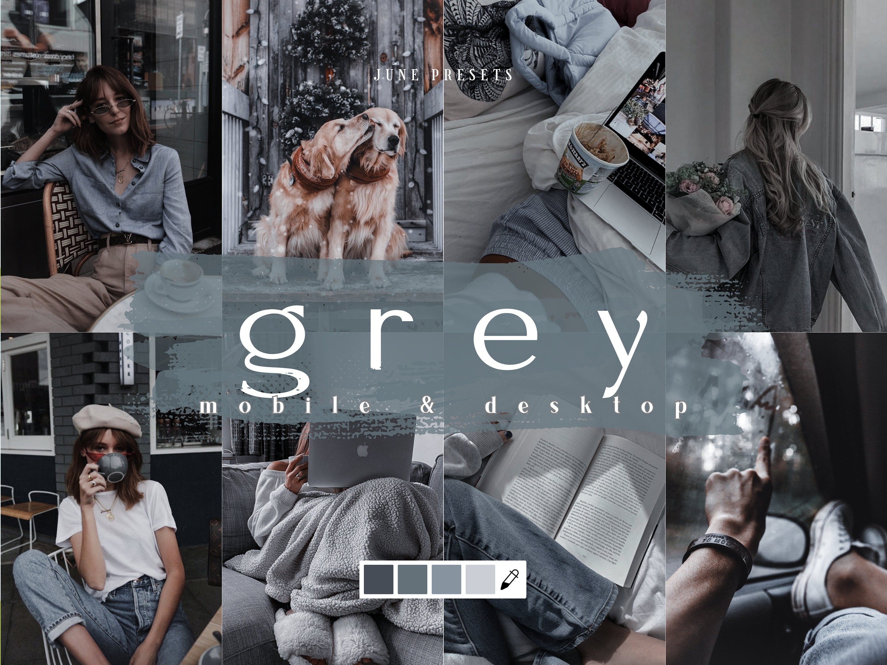 10 Grey Mobile & Desktop Lightroom Presets, Black and White Presets ...