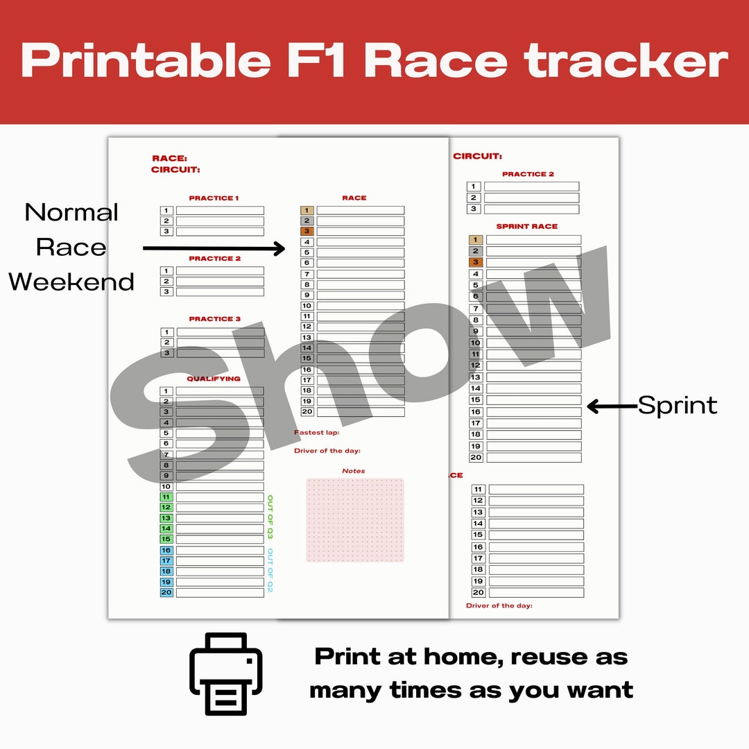 Formula 1 Race Tracker With Every Race Sprint Calendar / Formula 1 ...