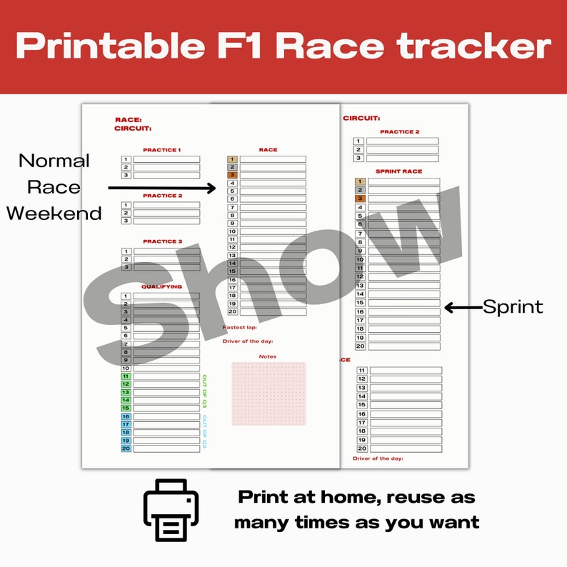 Formula 1 Race Tracker With Every Race Sprint Calendar / Formula 1 ...