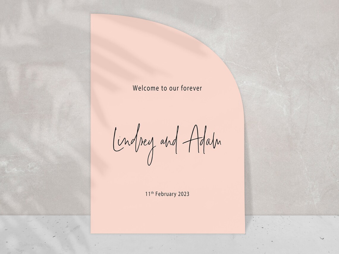 Wedding Welcome Sign Printable, Half Arch Wedding Sign, Printable ...