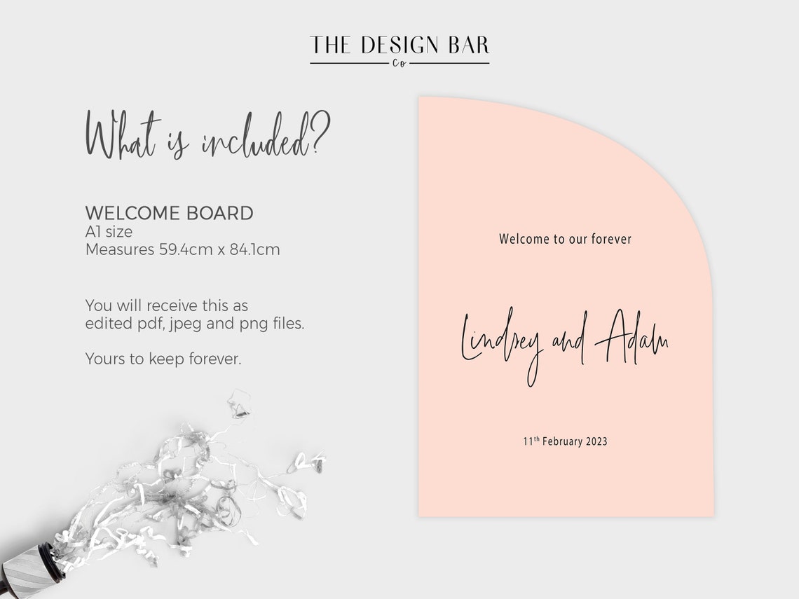Wedding Welcome Sign Printable Half Arch Wedding Sign - Etsy