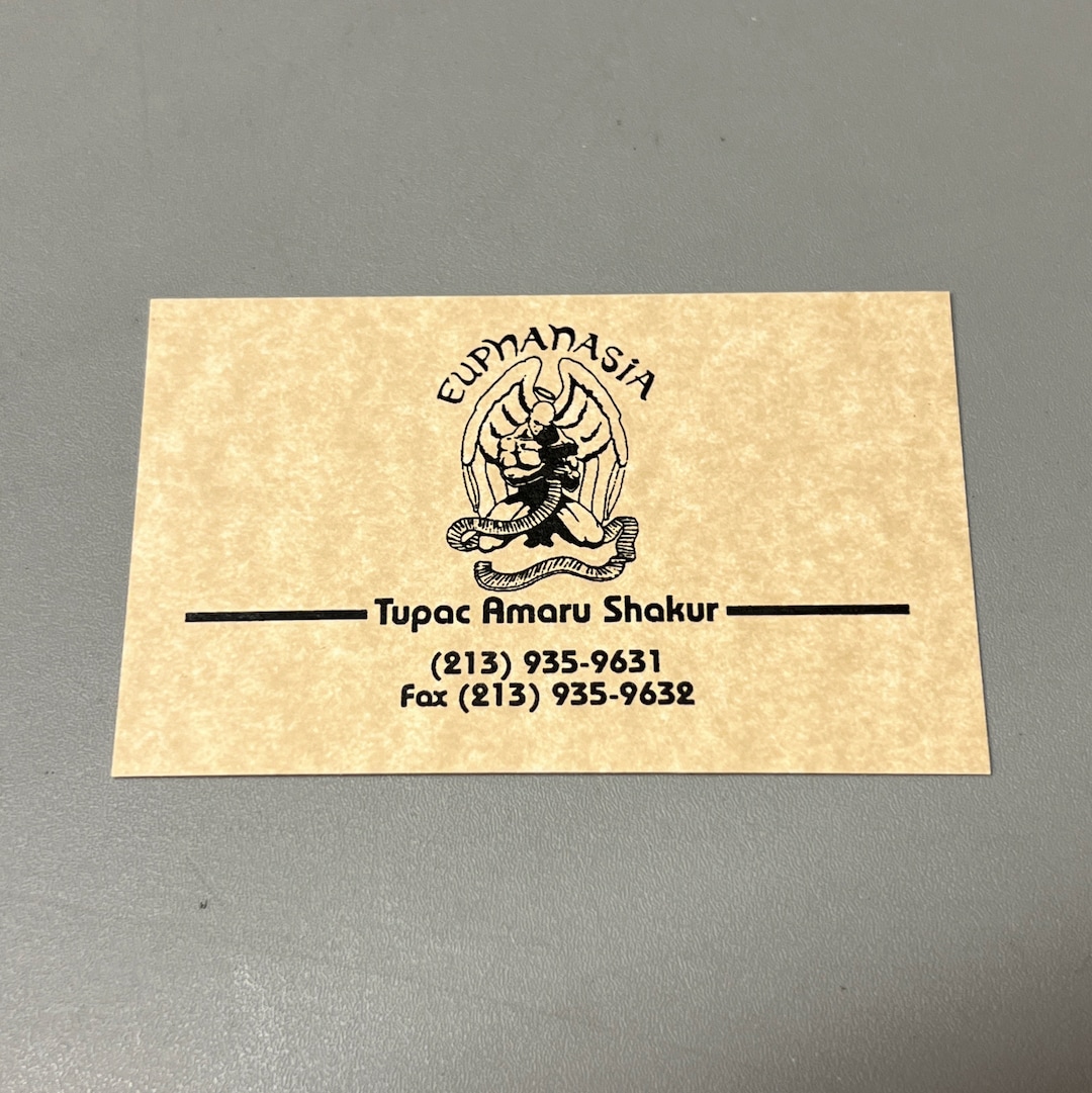Tupac 2pac Shakur Replica Euphanasia Prop Business Card - Etsy