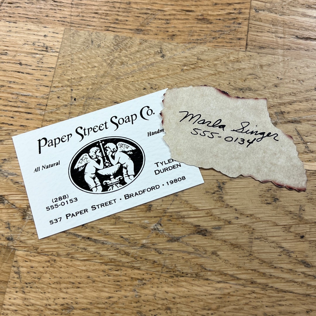 Fight Club Tyler Durden Replica Prop Business Card + Marla Singers ...