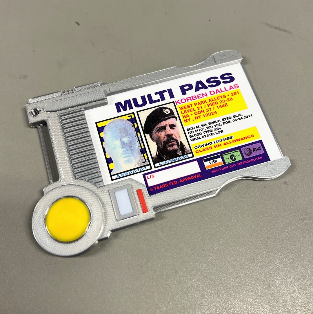 Fifth Element Korben Dallas Multipass Replica Prop for Cosplay Multi Pass - Etsy