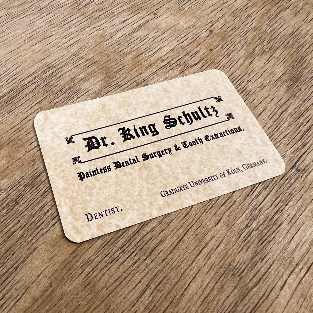 Dr King Schultz Django Unchained Replica Prop Business Card - Etsy