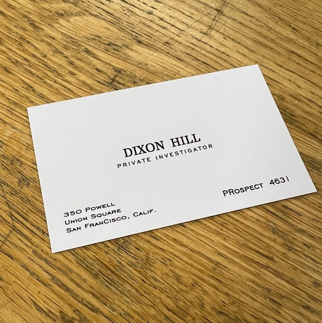 ST: TNG Dixon Hill Business Card Replica Prop Cosplay Pickard - Etsy