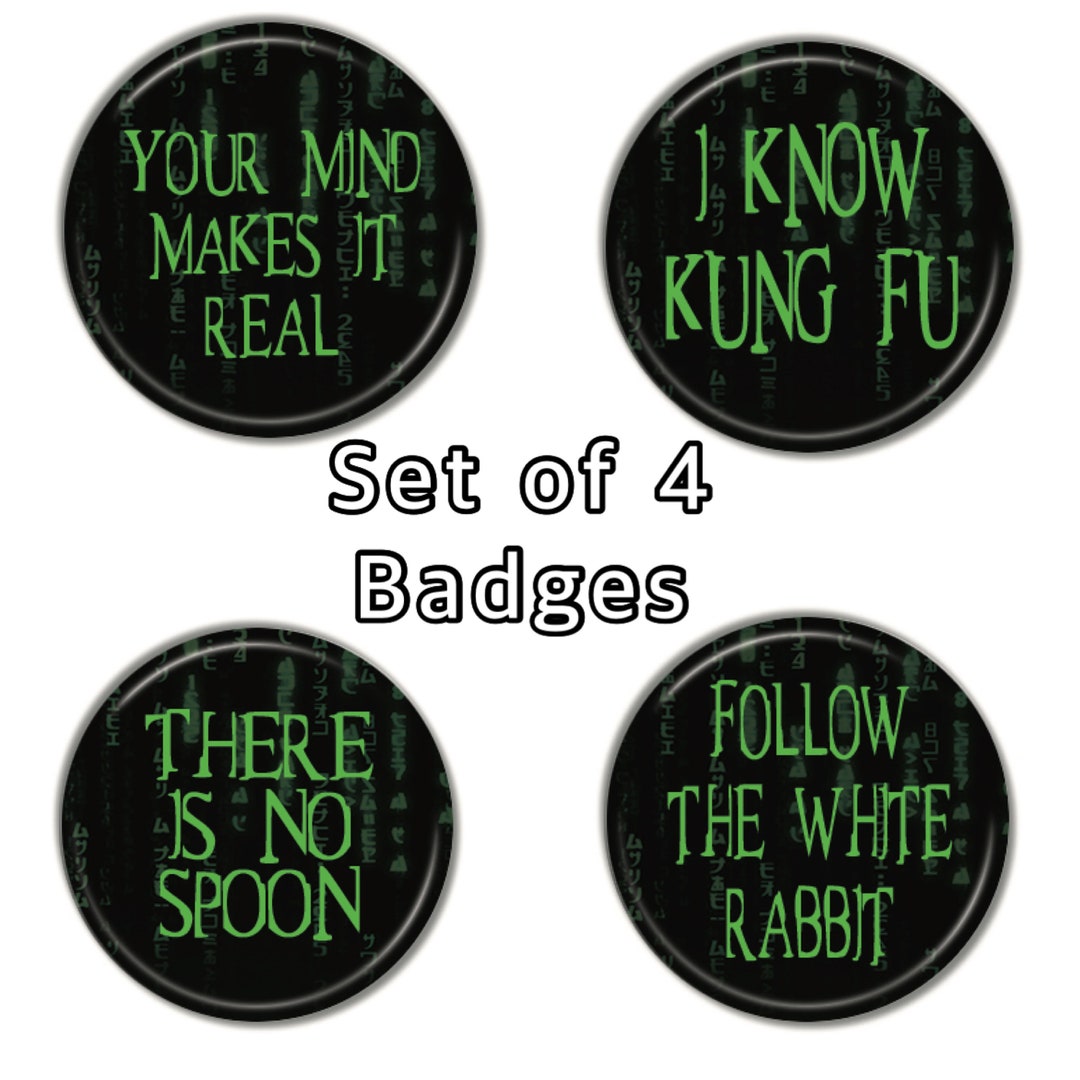 The Matrix Inspired 25mm Button Badges Set of 4 - Etsy