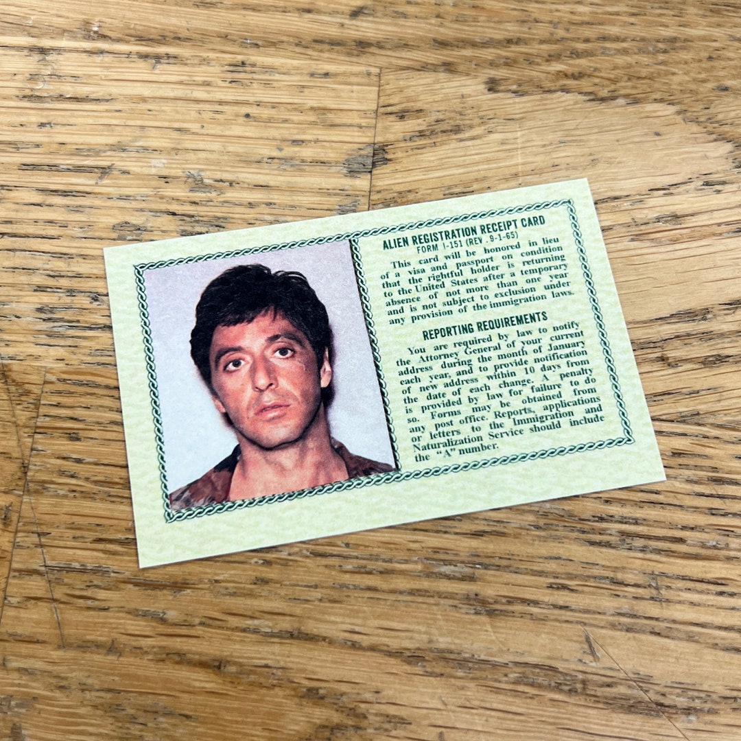 Tony Montana Scarface Replica Green Card Prop - Etsy.de