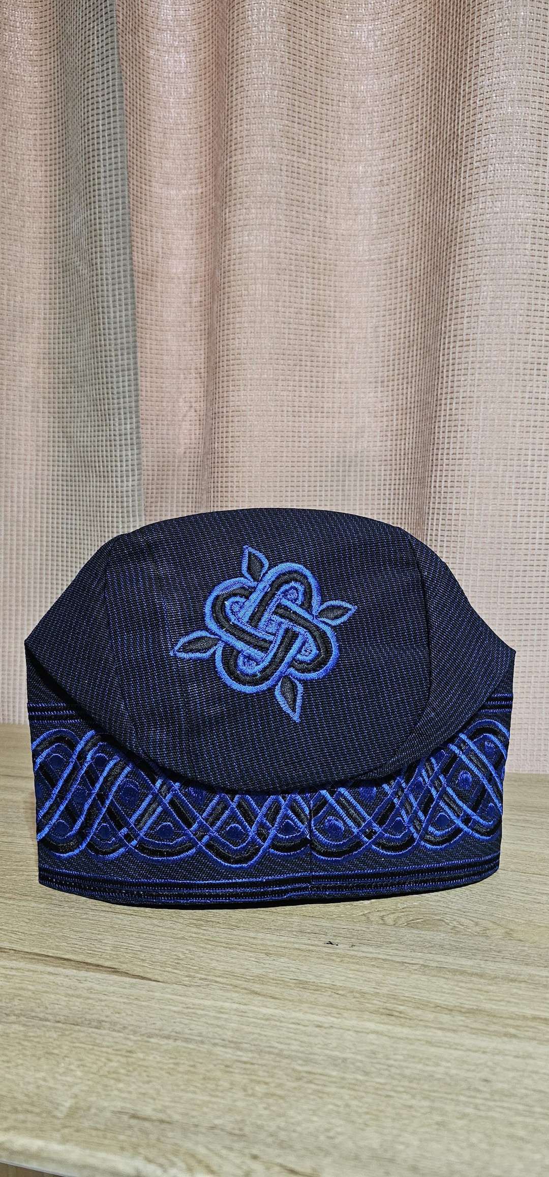New Nigeria Navy Blue Aso Oke Fully Embroidered Cap/fila for Men ."etu ...