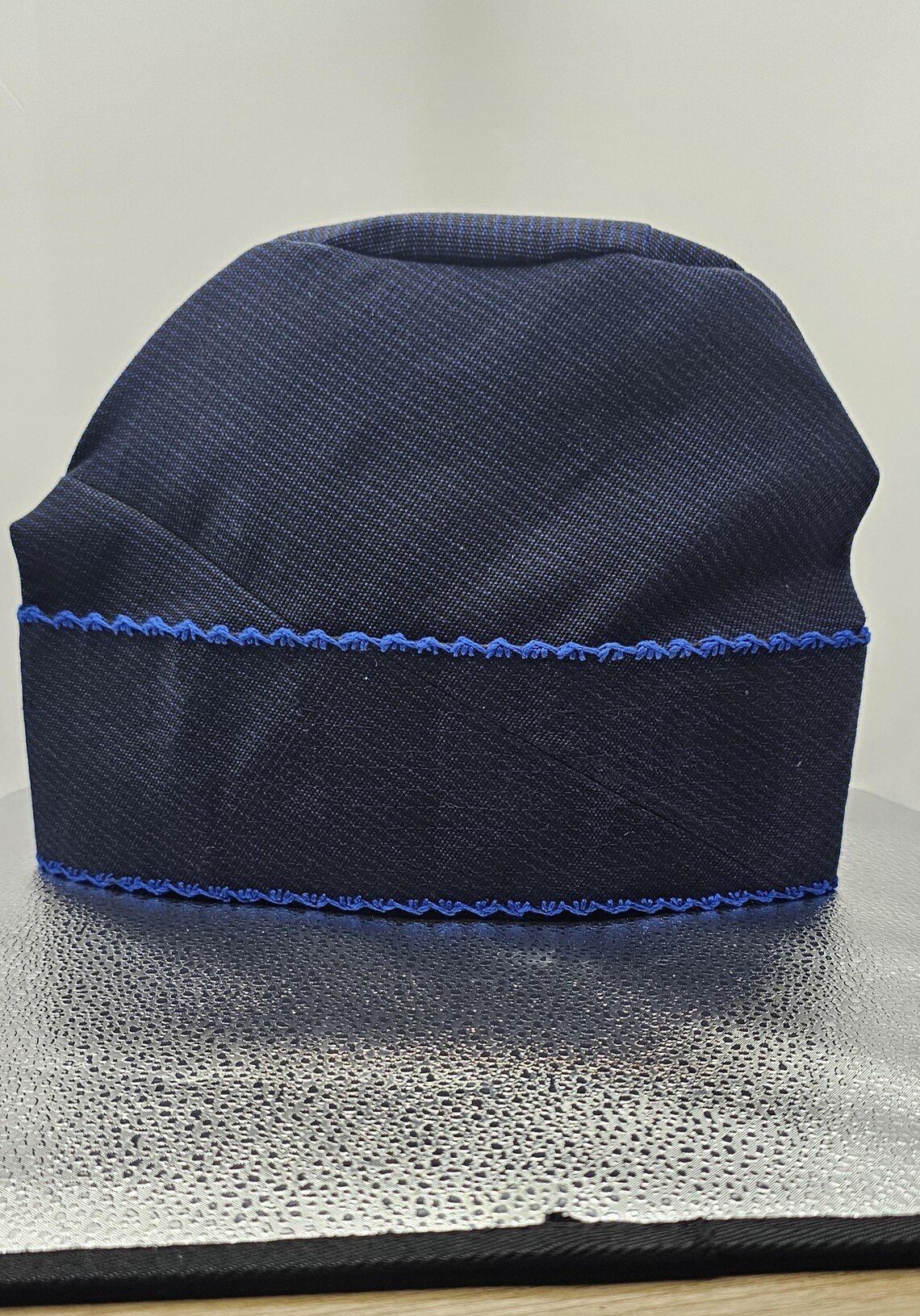 New Nigeria Aso Oke "etu" Navy Blue Embroidered Fila/cap for Men - Etsy