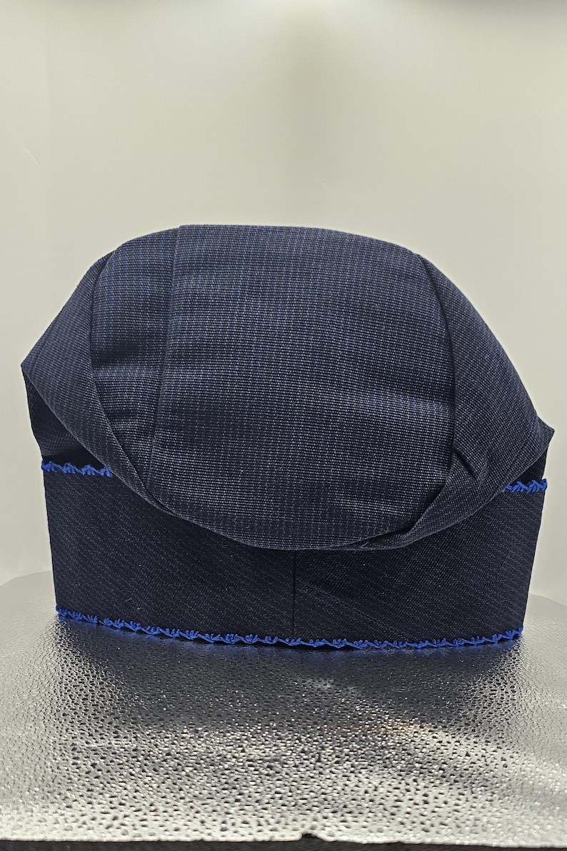 New Nigeria Aso Oke "etu" Navy Blue Embroidered Fila/cap for Men - Etsy