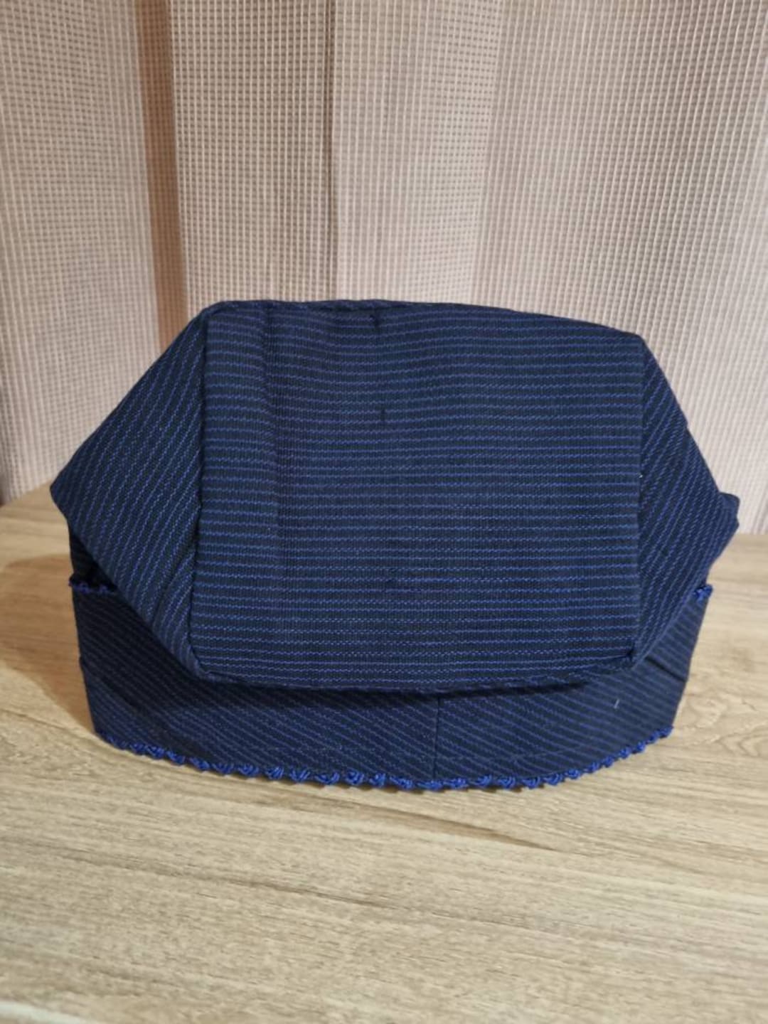 New Nigeria Aso Oke "etu" Navy Blue Embroidered Fila/cap for Men - Etsy