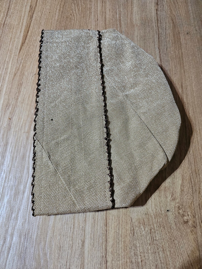 New Nigeria Champagne Gold Men's Aso Oke Cap/fila With Brown Embroidery ...