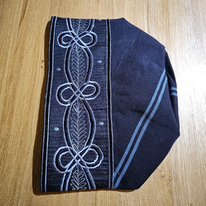 New Nigeria Navy Blue Aso Oke Embroidery Cap/fila for Men ."etu " - Etsy