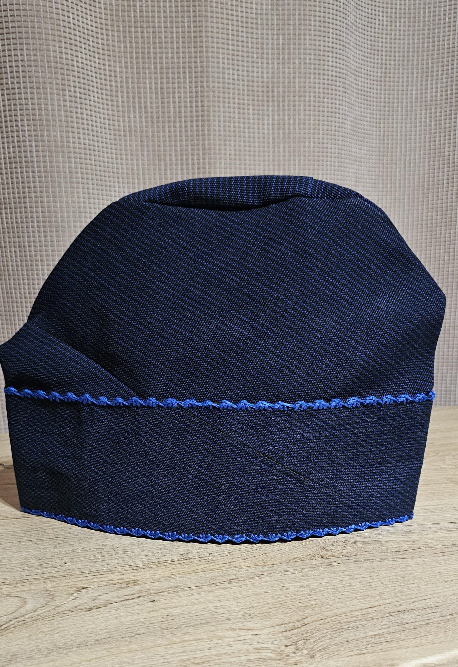 New Nigeria Aso Oke "etu" Navy Blue Embroidered Fila/cap for Men - Etsy