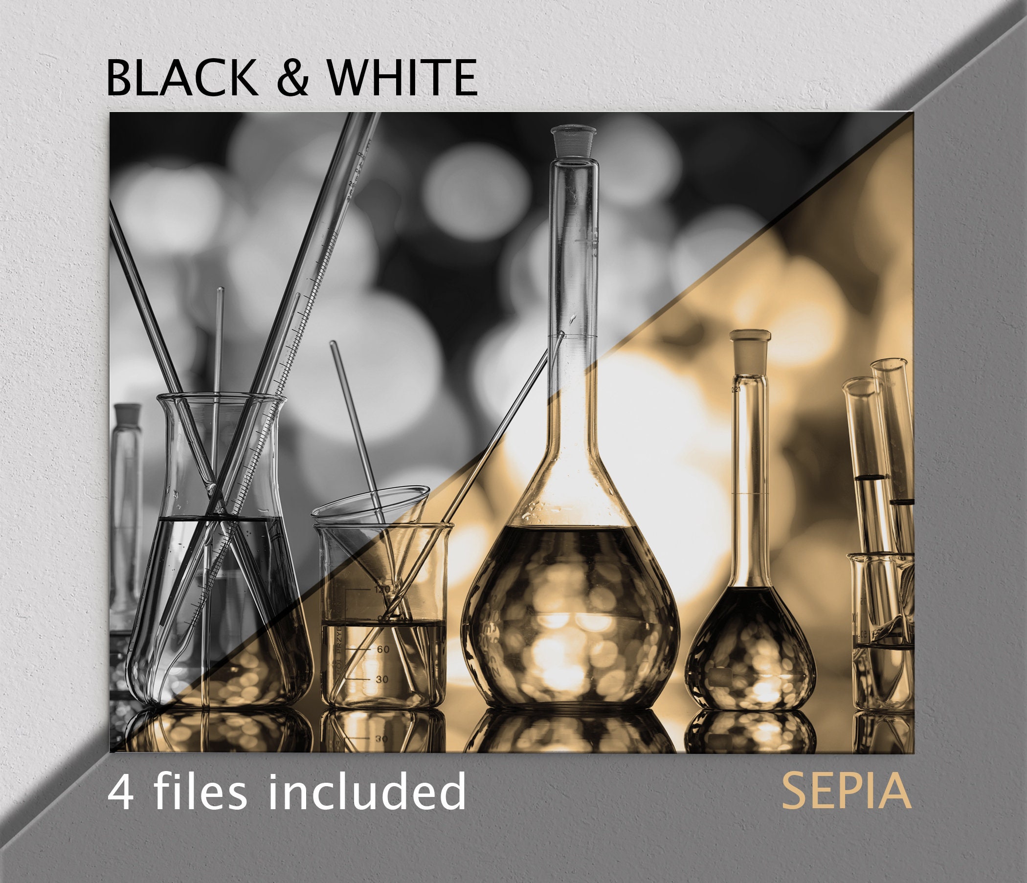 Chemistry Black and White/sepia Poster, Chemistry Wall Art, Pharmacy ...