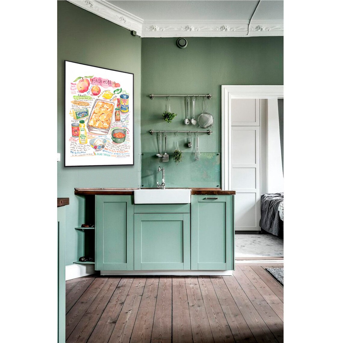 Peach Cobbler Recipe Poster Large Wall Decor Soul Food - Etsy